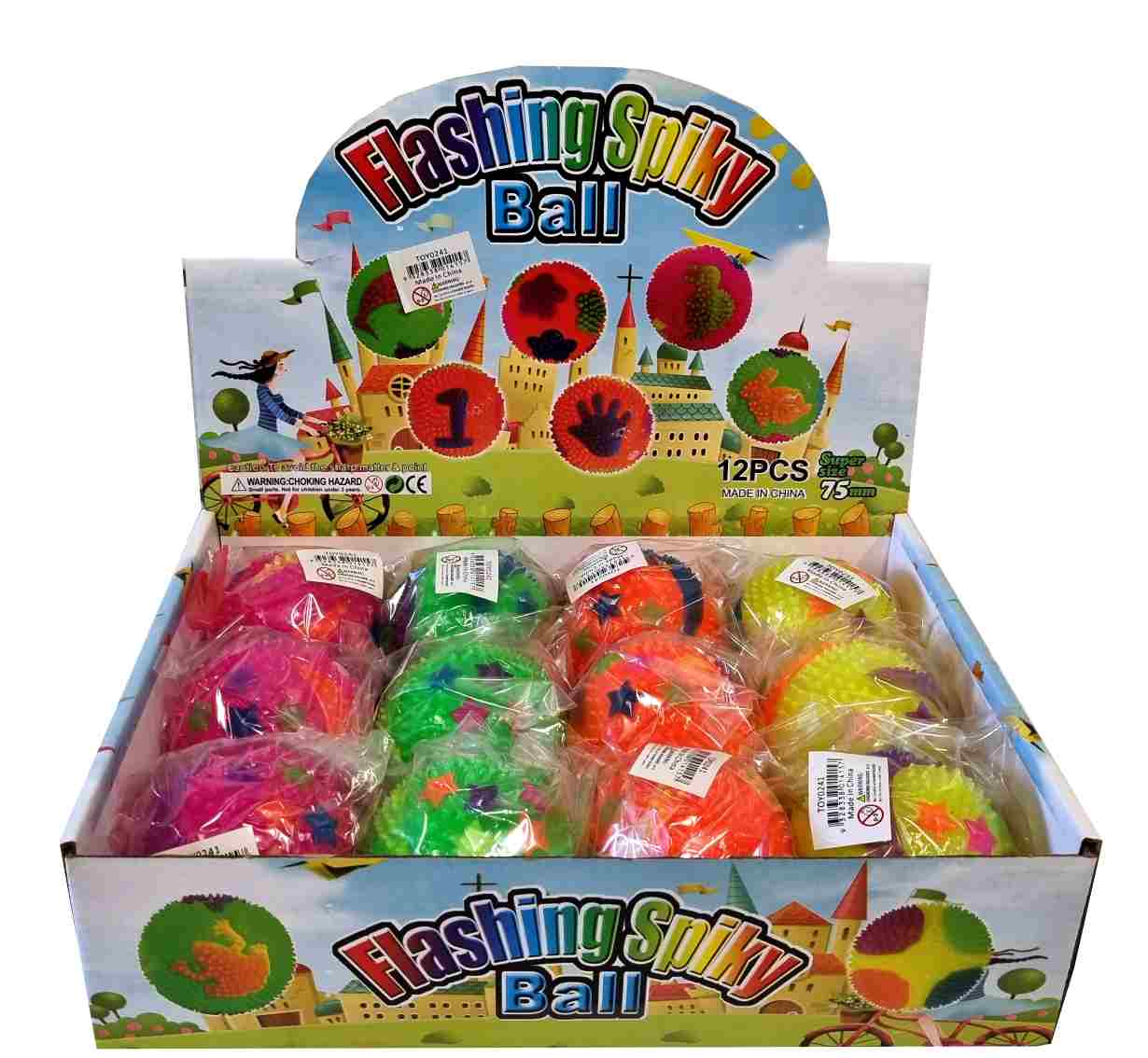 SPIKY SQUEAKY LIGHT UP BALL 7.5CM – Oz Distributors